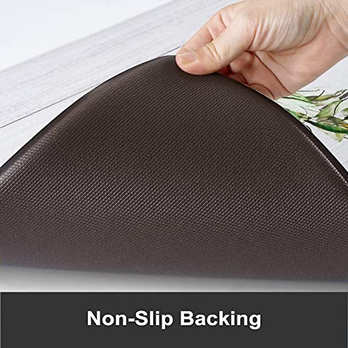 KIMODE Farmhouse Kitchen Mat 2PCS Anti Fatigue Kitchen Rugs Non-Skid Waterproof Kitchen Floor Mat Cushioned Comfort Standing Mat for Office,Laundry,Sink,Home