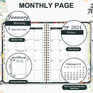 2024 Planner Weekly and Monthly, 2024 Planner 6.2" x 8.5", Academic Planner 2024,Planner Notebook with Tabs and Stickers,Twin-wire Binding,Inner Pocket, Calendar Planner Jan. 2024 - Dec. 2024 (1 Pack)