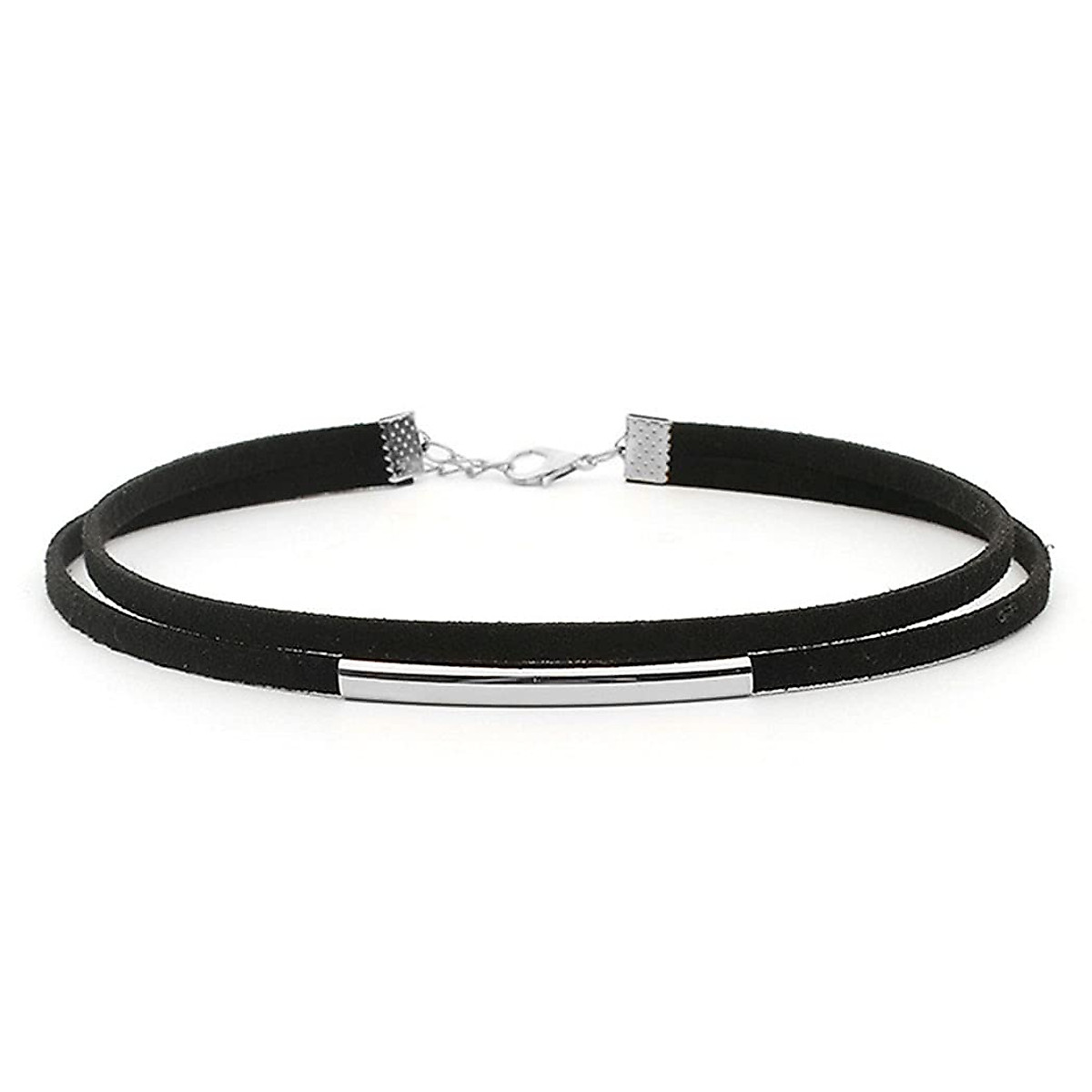 Shegirl Black Collar Necklace Velvet Choker Necklaces Fashion Punk Jewelry for Women (Silver)