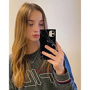 Cocomii Square Case Compatible with iPhone 11 Pro Max - Luxury, Slim, Glossy, Natural Patterns, Timeless Marble, Easy to Hold, Anti-Scratch, Shockproof (Black)