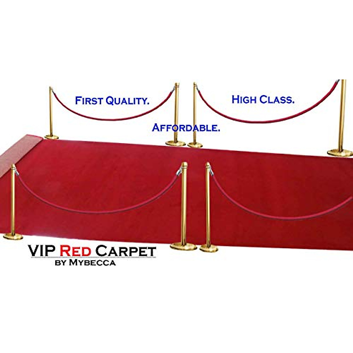 Mybecca Persian RED Carpet Aisle Runner 2 x 10 ft (1.8ft x 10 ft) 21.6 in x 120 in Color: Dark Red High Class VIP Quality for Parties, Hollywood-Feel Events, Wedding and Ceremony