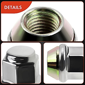 A-Premium M12-1.50 Wheel Lug Nuts Compatible with Ford Focus Dodge Grand Caravan Charger Chrysler Town & Country Honda Passport Front or Rear 10-PC Set