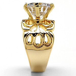 PalmBeach Yellow Gold-plated Round Cubic Zirconia Filigree Solitaire Engagement Ring Sizes 5-10 Size 8