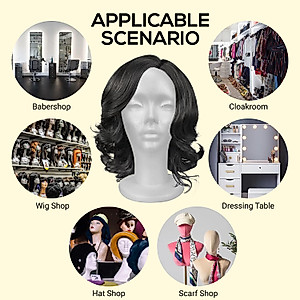 STUDIO LIMITED 11.4-Inch Styrofoam Mannequin Head (3 Pack) - White Foam Wig Stand for Wigs, Hats, Masks, Hairpieces, Arts, Crafts, DIY Projects, Salon Display, and Travel Use
