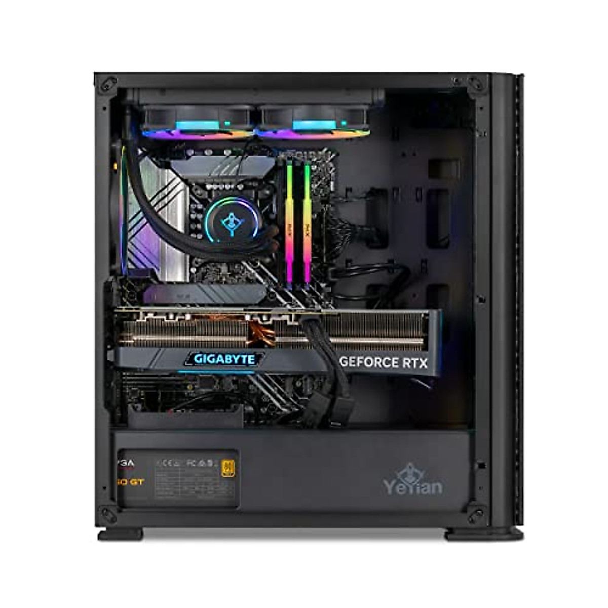 YEYIAN Yari AIO Cooled Gaming Desktop - Ryzen 7 7700X 5.40 GHz, 16GB DDR5 5600MHz RAM, 1TB NVMe SSD, NVIDIA GeForce RTX 4070 12 GB GDDR6X Graphics, VR Ready, USB-C, Windows 11 Home
