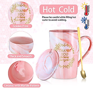 Hoolerry 3 Pcs Thank You Gifts for Women Inspirational Zipper Cosmetic Bag with Keychain Employee Appreciation Gifts(Cute Style)