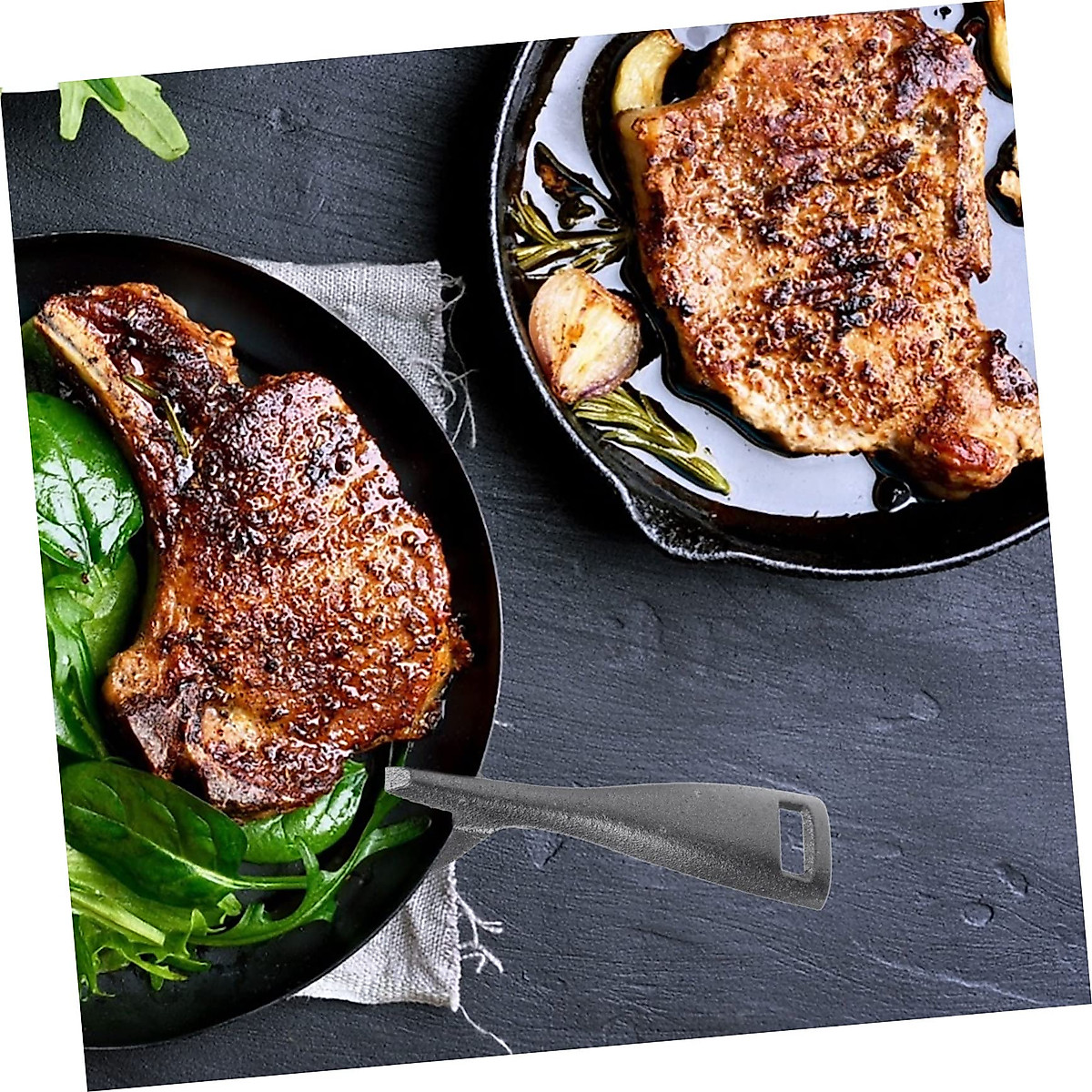 OFFSCH Steak Plate Fork Toaster Oven Pan Stainless Steel Frying Pan Metal Cooking Utensils Bowl Gripper Fajita Skillet Clip Stainless Frying Pan BBQ Clamps Cookware Holder BBQ Clips Black