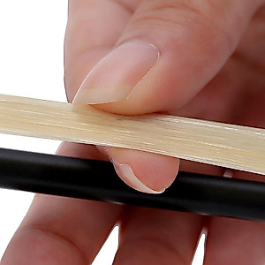 KAIY 2 Hanks Mongolian Horse Bow Hair for Violin, Professional Violin Bow Hair Made of Genuine, 29.5 Inch Natural White