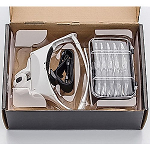 Headband LED Illuminated Head Magnifier Visor - Lighted Magnifying Glasses1X to 3.5X Zoom with 5 Detachable Lenses - Hands Free Head Worn for Reading, Jewelry Loupe, Watch & Electronic Repair,F017