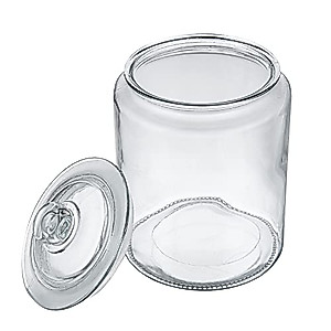 Restaurantware Vetri 1.6 Gallon Glass Storage Jar 1 Dishwashable Glass Cookie Jar - Airtight Seal Wide Opening Clear Glass Candy Jar Knob Handle Lid For Kitchen Laundry Or Storage
