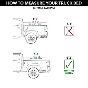 TruXedo TruXport Soft Roll Up Truck Bed Tonneau Cover | 256801 | Fits 2005 - 2015 Toyota Tacoma 6' 2" Bed (73.5") , Black