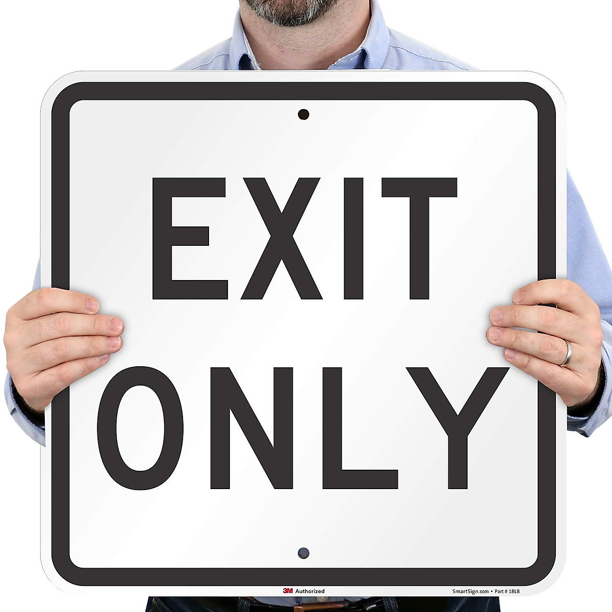 "Exit Only" Sign By SmartSign | 18" x 18" 3M High Intensity Grade Reflective Aluminum