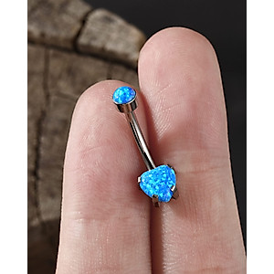 Jewseen G23 Titanium Belly Button Rings 14G Belly Rings Belly Piercing Jewelry Heart Navel Rings Navel Piercing Jewelry Belly Barbell Body Piercing Jewelry for Women Men