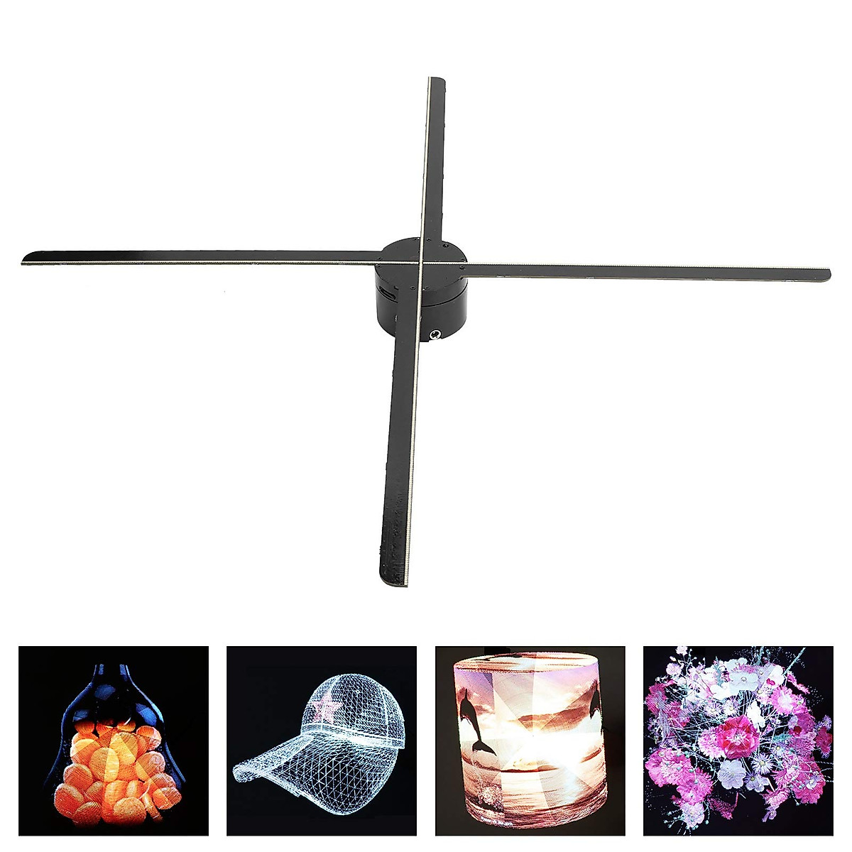 Bindpo 3D Hologram Fan, 65CM 3D Hologram Fan Advertising Holographic Projector Naked Eye 3D Rotating Electric Fan Advertising Projecto, for Shop, Mall, Party Advertising Display(US)