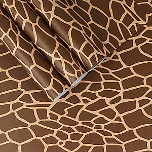 17.7" x 78.7" Brown Geometric Contact Paper Peel and Stick Geometric Wallpaper Decorative Self Adhesive Vinyl Wrap Contact Paper for Cabinets Countertops Furniture Shelves Drawer Liner