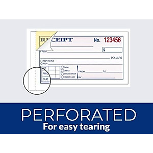 1InTheOffice Money and Rent Receipt, 2-3/4 x 5-3/8 Inches, 2-Parts, Carbonless, White/Canary, 50 Sets per Book (4 Books)