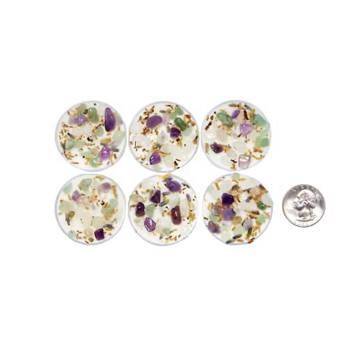 Healing Energy Candle by New Moon Beginnings - Negative Energy Cleansing - Soy Aromatherapy Candle - Handmade Candle with Crystals & Herbs - Energy Healing Candle - Set of 6 Tealights