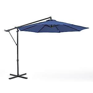 BPS Patio 10FT Off-set Hanging Umbrella - Premium Aluminum Cantilever Umbrella for Backyard/Garden - Waterproof, UV-Resistant Outdoor Shade