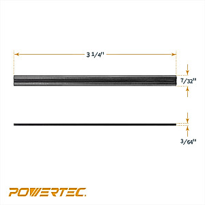 POWERTEC 12840 3-1/4" HSS Hand Held Planer Blades Replacement for Bosch, Black&Decker, Craftsman, DeWalt, Hitachi, Ryobi, Makita, Porter Cable, Skil, Stanley, Wen - Set of 2