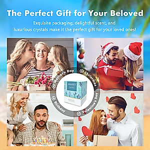 AROZEN Ocean Beach Scented Candles Gifts for Women, Aromatherapy Soy Fall Candles for Home Scented, 10oz Sea Candles with Healing Crystal Inside, Christmas Birthday Gifts Candle for Women Mom Decor