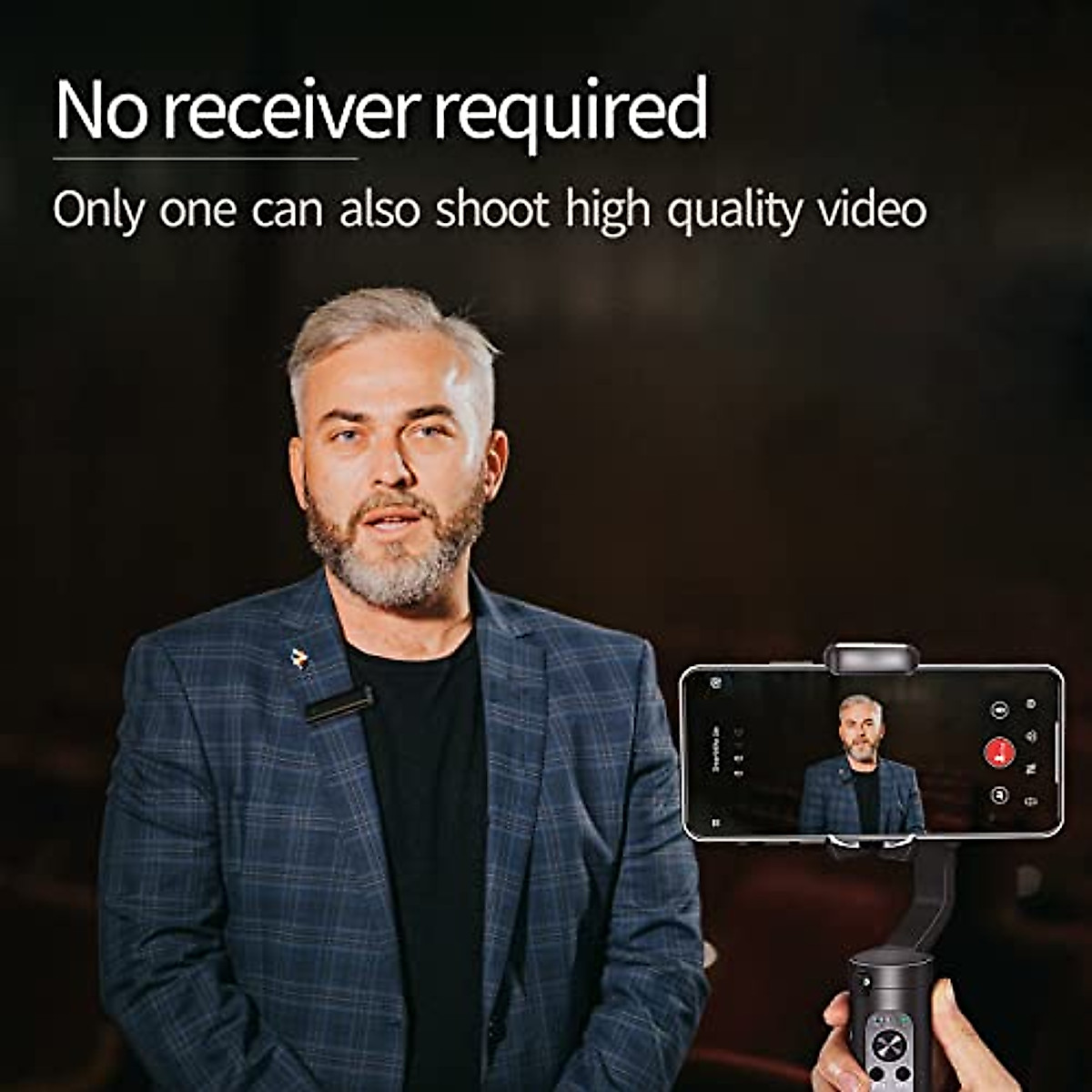SabineTek Wireless Bluetooth Microphone, Lavalier Lapel Microphone for iPhone Android Smartphone, Clip -on Recording Mic for Vlogger, YouTube, Interview, Video (SmartMike Lite)