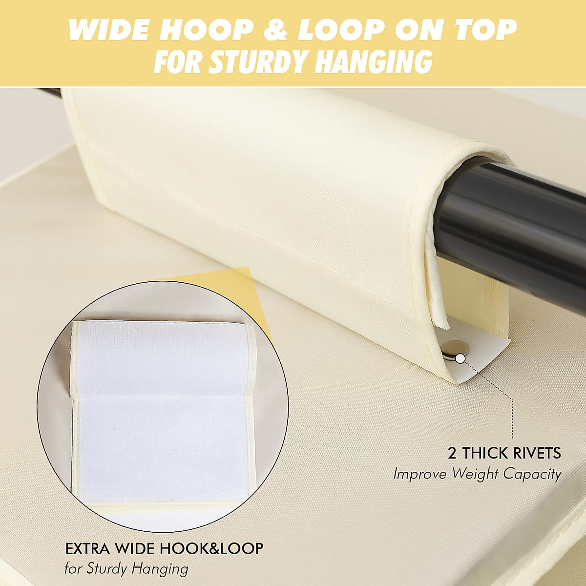 Weekly Clothes Organizer for Kids-Hanging Closet Organizer Kids Weekday-Kids Weekly Clothes Organizer-Days of The Week Clothing Organizer-Monday to Friday Clothes Organizer(Beige)