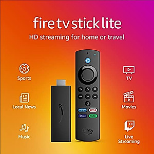 Fire TV Stick Lite, free and live TV, Alexa Voice Remote Lite, smart home controls, HD streaming