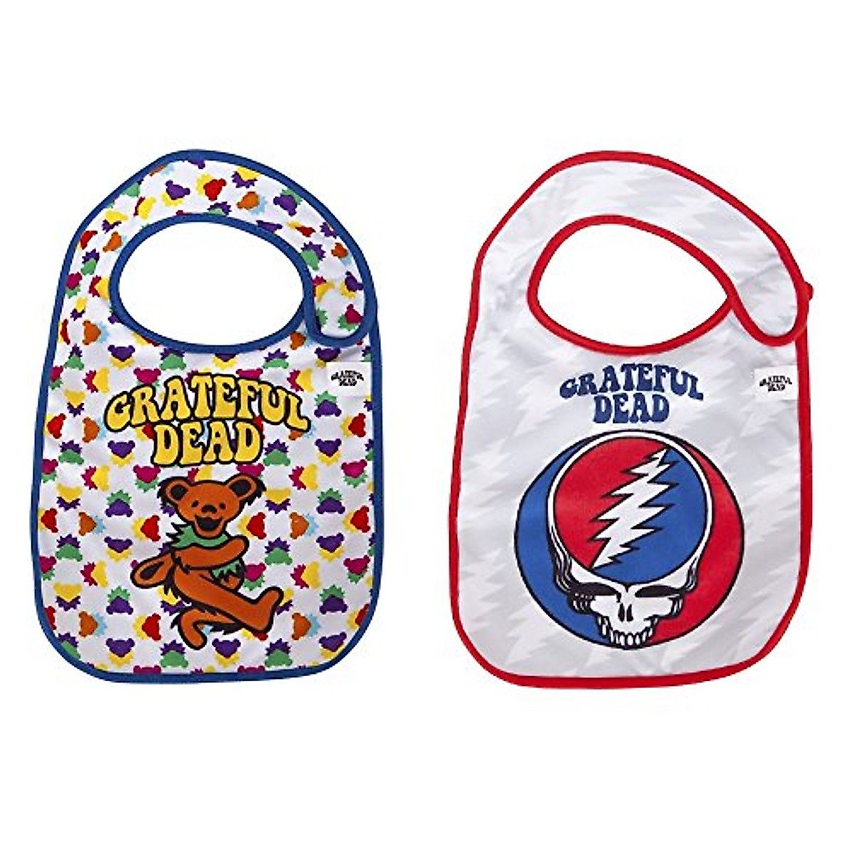 Grateful Dead, Pink Floyd and The Beatles Extra Soft Bibs 6 Piece Multi Pack
