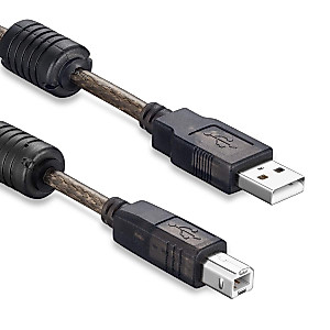 Tan QY Active USB 2.0 Printer Cable 50Ft - A-Male to B-Male High Speed Printer/Scanner/Repeater Cable for HP, Canon, Lexmark, Dell, Samsung etc (50Ft/15M)