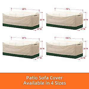 Umbrauto Outdoor Couch Cover Patio Furniture Covers Waterproof Outdoor Sofa Covers Heavy Duty Fade Resistant Patio Sofa Cover (60" Lx35 Wx32 H)