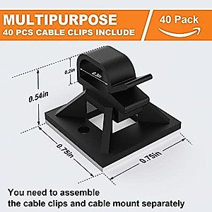 140 Pack 3/4" Zip Tie Adhesive Mounts Self Adhesive Cable Tie Base Holders with Multi-Purpose Tie wire clips with screw hole,Anchor stick on wire holder,Black