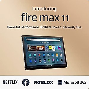 Introducing Amazon Fire Max 11 tablet, our most powerful tablet yet, vivid 11" display, octa-core processor, 4 GB RAM, 14-hour battery life, 64 GB, Gray