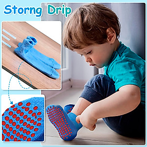 Geyoga 12 Pairs Non Slip Socks Ankle Grip Anti Skid Socks for Boys Toddlers Girl(Multicolor, 5-11 Years)