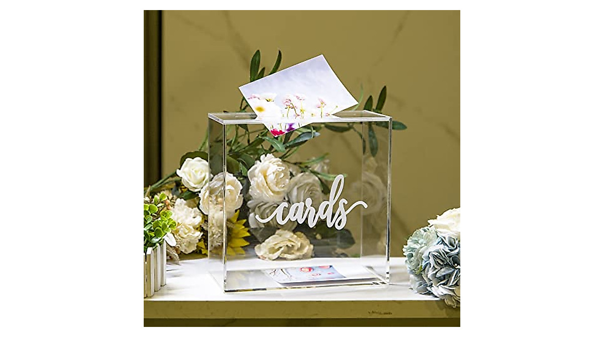 Elegant 10-Inch Acrylic Card Box for Weddings & Events