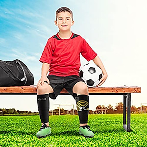 Gonex Soccer Shin Guards for Kids Adult, Youth Boys Girls Shin Guards Slip in Soccer Shin Pad Sleeves Canilleras for Football Games, EVA Cushion Protection Reduce Shocks & Injuries