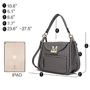MKF Crossbody Shoulder Bag for Women – PU Leather Pocketbook Handbag – Designer Fashion Purse, Shoulder Crossover Taupe