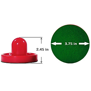 Lemon home Two Colored of Air Hockey Pushers and Red Air Hockey Pucks, Goal Handles Paddles Replacement Accessories for Game Tables (4 Striker, 4 Puck Pack) (C)