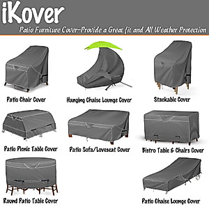 HWmatyCover Stackable Patio Chair Cover, Waterproof Outdoor Chair Cover, Heavy Duty Lawn Patio Furniture Covers, Fits for 4-6 Stackable Dining Chairs, (28" Wx40" Dx47" H, Grey)