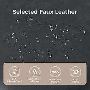 MAISON ARTS Black Counter Height 24" Bar Stools Set of 2 for Kitchen Counter Backless Modern Square Barstools Upholstered Faux Leather Stools Farmhouse Island Chairs,Support 330 LBS,(24 Inch,Black)