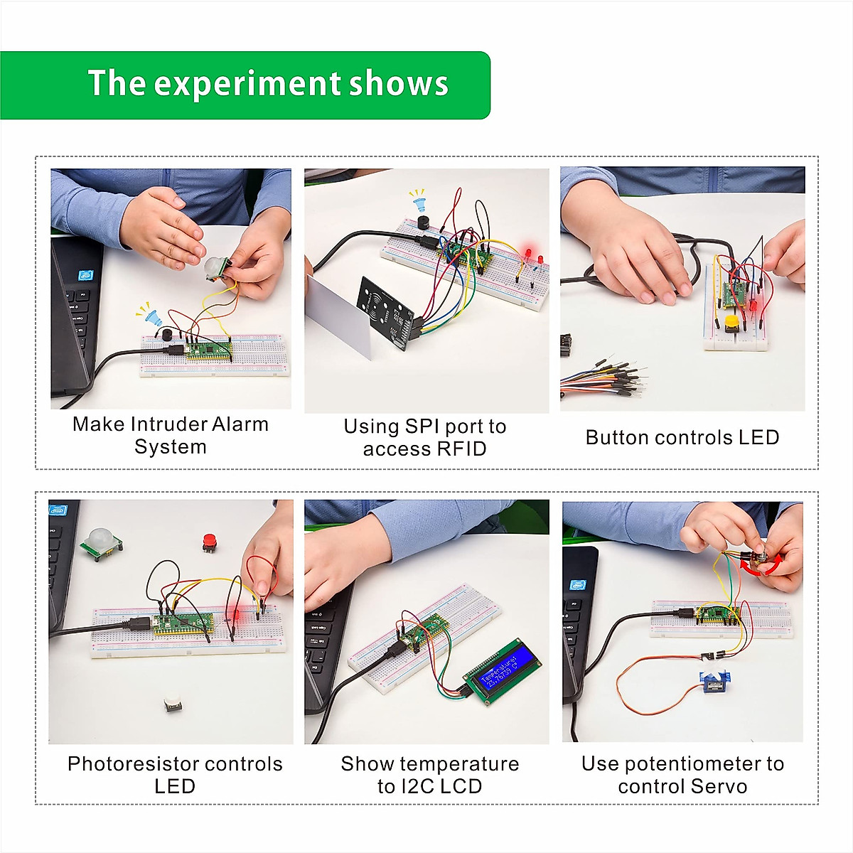 OSOYOO Python Hardware Programming Learning Kit for Raspberry Pi Pico with MicroPython and Graphical Programming Tutorials