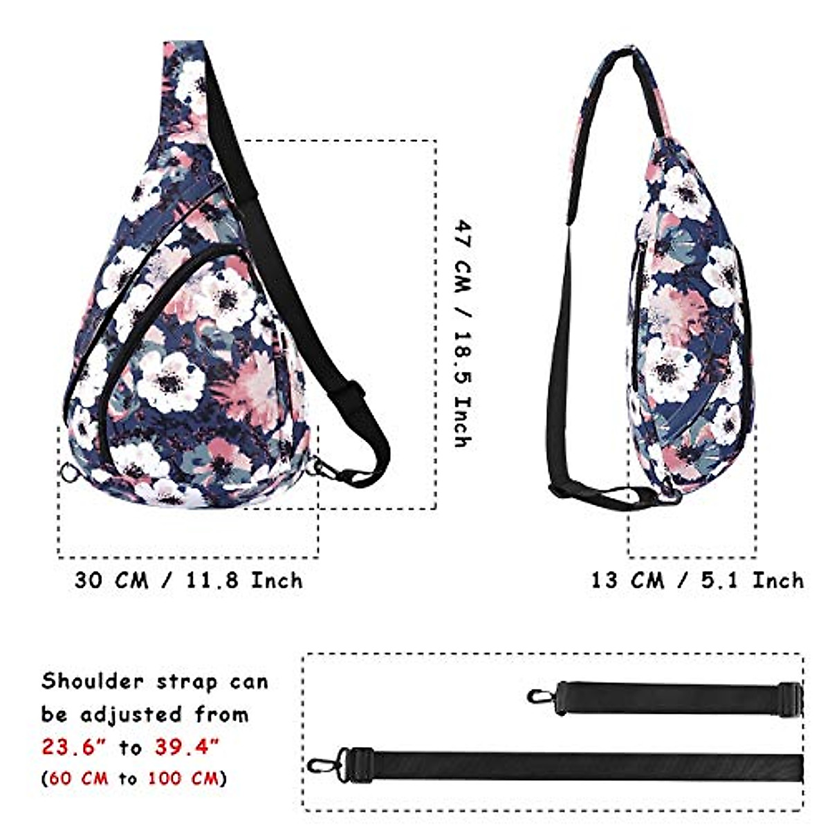 GLOSSYLED Perselief Lightweight Crossbody Backpack Crossbody Backpack for Teen Girl Women