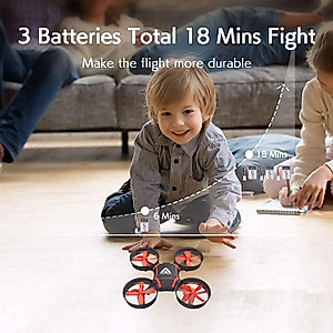ATTOP Mini Drone for Kids and Beginners-Easy Remote Control Drone, One Key Take Off, Auto-Pairing, Altitude Hold, Throw to Fly Kids Drone, Speed Adjustable Setting w/3 Batteries Kids Christmas Gift