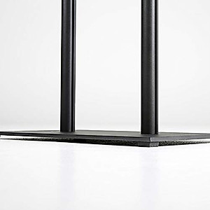 M&T Displays Tempered Clear Glass Podium Black Aluminum Body and Base 43.9 Inch Height Floor Standing Lectern Pulpit Desk