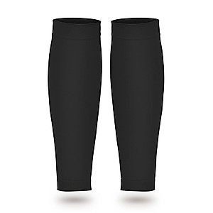 Calf Compression Sleeve Men, Elastic Calf Support for Injury Recovery Running Muscle Cramps 1 Pair(L-Black)