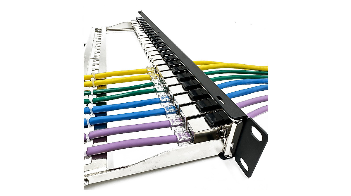 ETS 24-Port CAT6A FTP Shielded 1U Patch Panel 19-Inch Loaded w/Tool ...