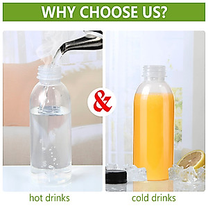 zmybcpack 12 Pack 16oz PP Heat-Resistant Plastic Juice Bottles With Caps-Plastic Smoothie Bottles-Reusable Bulk Beverage Containers with Lids For Juice, Beverage(Dishwasher Safe)