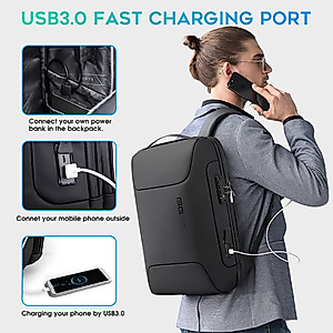 BANGE Anti Theft Business Laptop Backpack Fits 15.6 Inch Notebook,Smart Work Backpack with USB Charging Port for School Office College Airplane