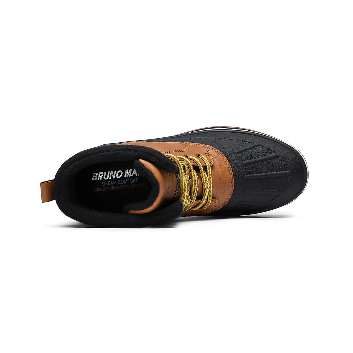 Bruno Marc Men's Insulated Waterproof Snow Boots Warm Fur Lined Outdoor Winter Boot Brown/Yellow,Size12,SBSB229M