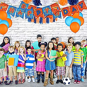 53 Pieces Dart Battle Happy Birthday Banner Decorations Dart Gun Birthday Supplies Paper Flower Pom Pom Hanging Swirls Latex Balloons Tassel Garland Cake Cupcake Topper