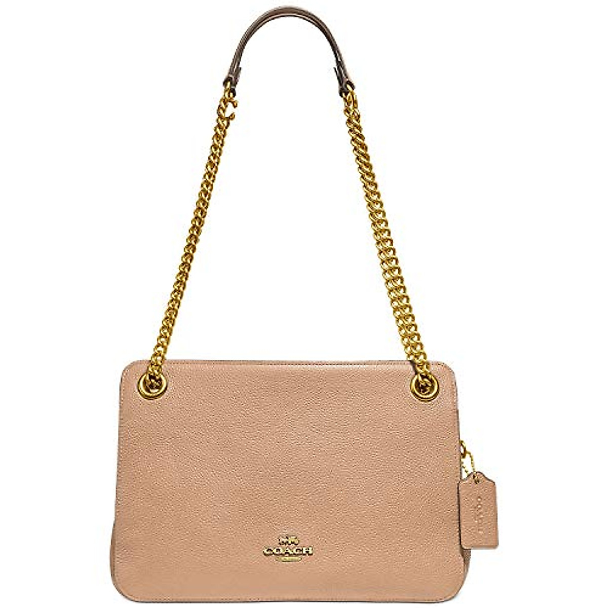 COACH NEW AUTHENTIC PEBBLE LEATHER CONVERTIBLE SATCHEL HANDBAG (Beechwood)